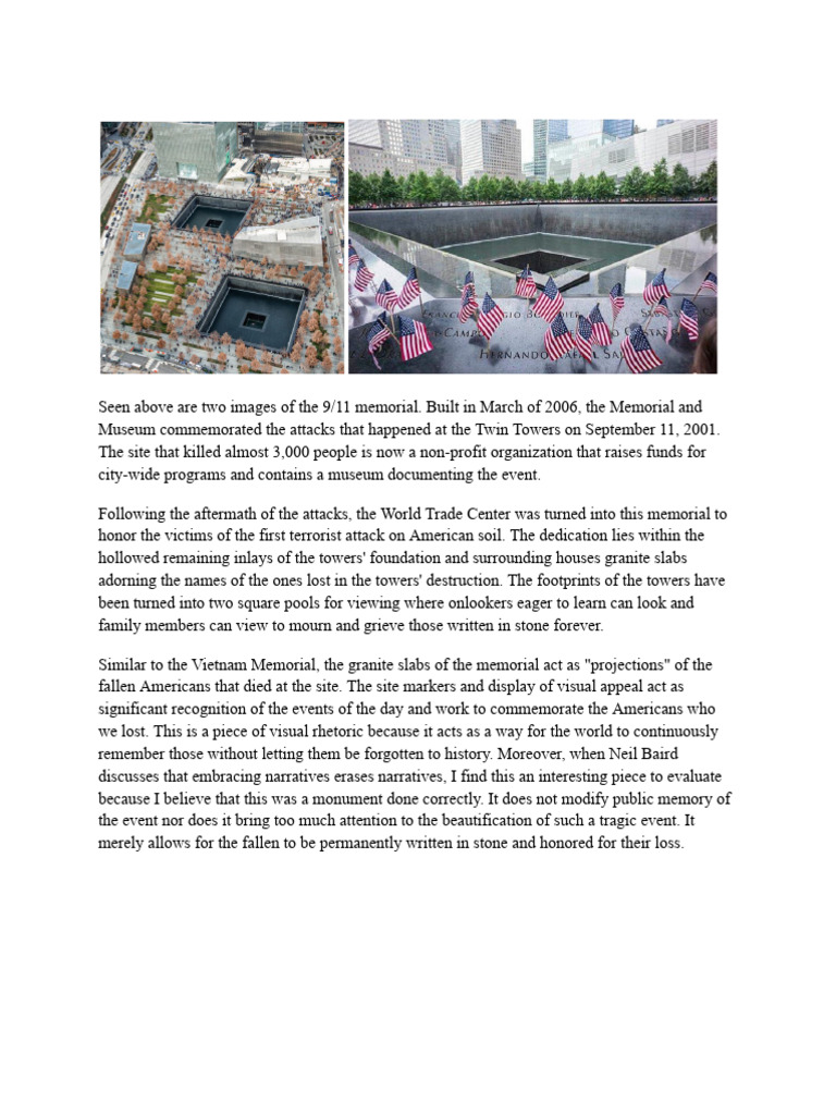 9 - 11 Memorial 4313 | PDF | Social Science | Travel