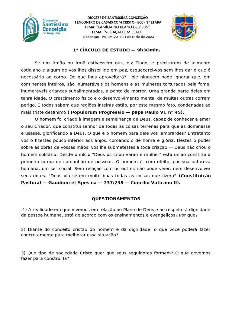 5 - Texto 1º Circulo | PDF