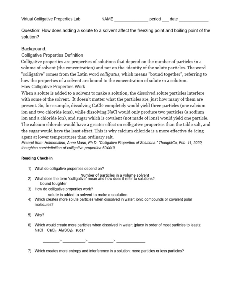 z - Virtual Colligative Properties Lab.Kami | PDF | Sodium Chloride | Water