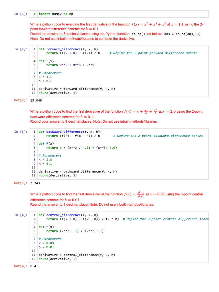 2024 Week 6 Jupyter Notebook Pdf Finite Difference Python Programming Language