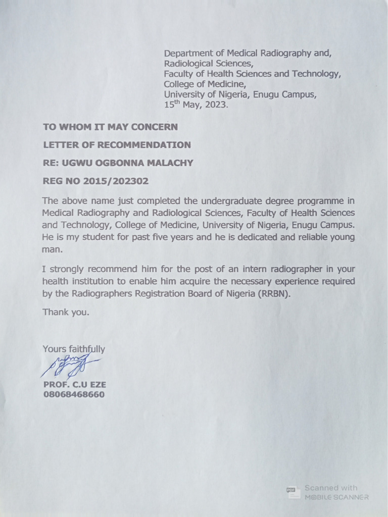 Recommendation Letter From Eze | PDF