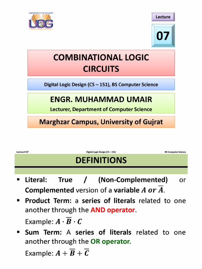 Bscs DLD Cs-151 S-22 Slides Lecture # 07 | PDF