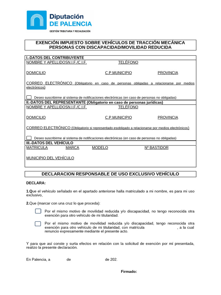Declaracion Uso Exclusivo | PDF