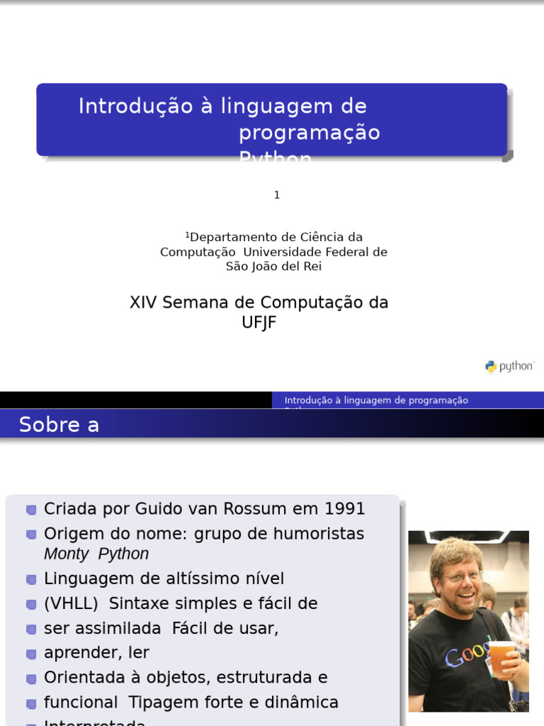 Introdução A Python 1 Pdf Python Linguagem De Programação Engenharia De Software