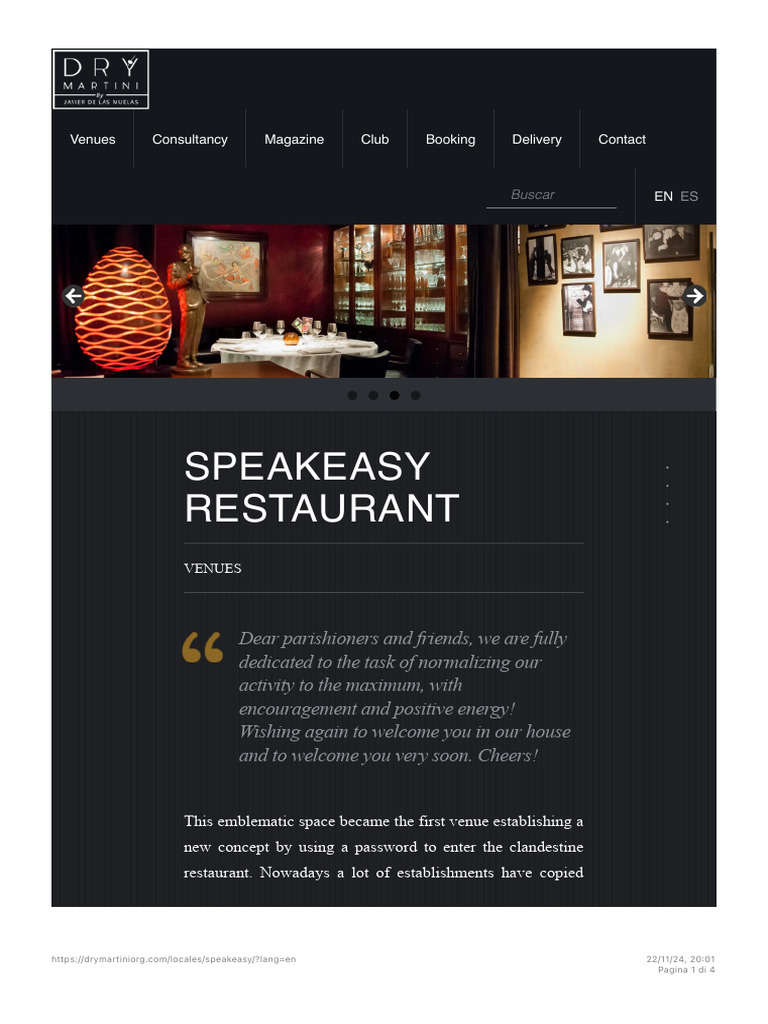 Speakeasy Barcelona Restaurante Junto Al Dry Martini - Dry Martini | PDF | Restaurants | Gastronomy