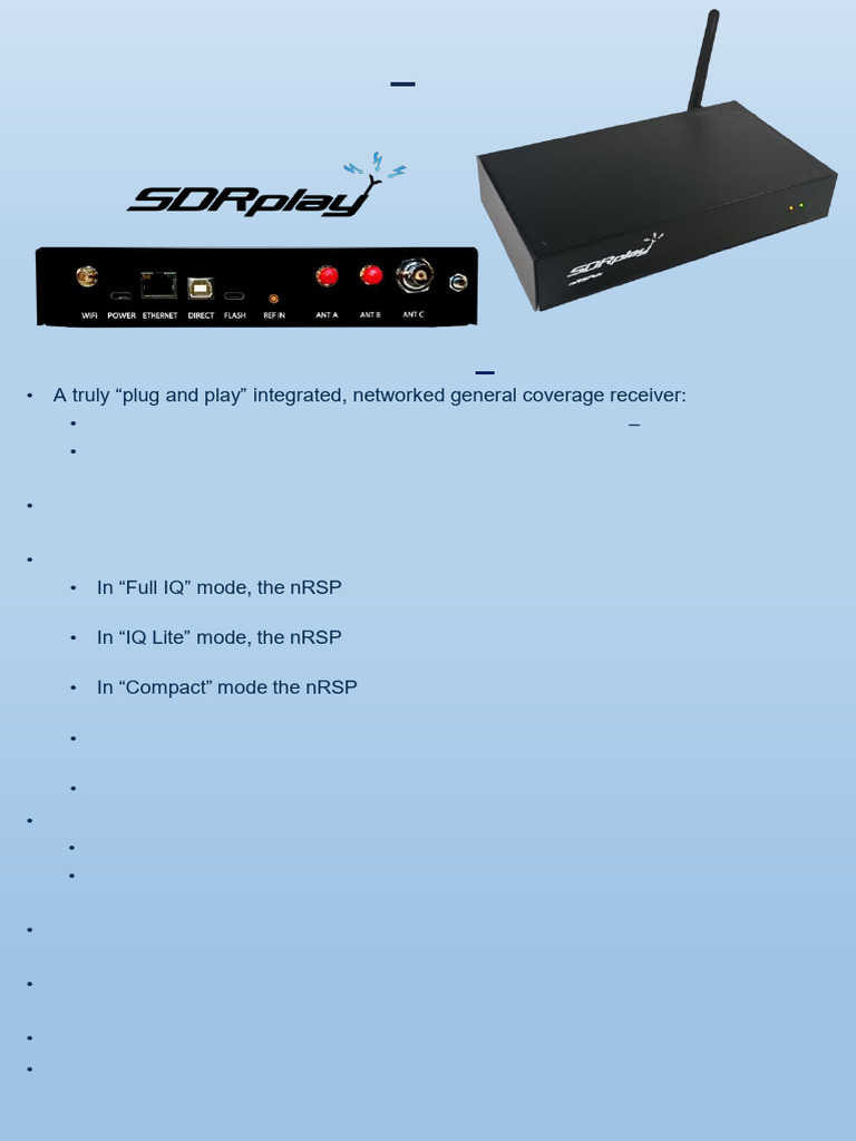 Plug-and-Play Networked SDR Receiver | PDF | Internet Access | Computer ...