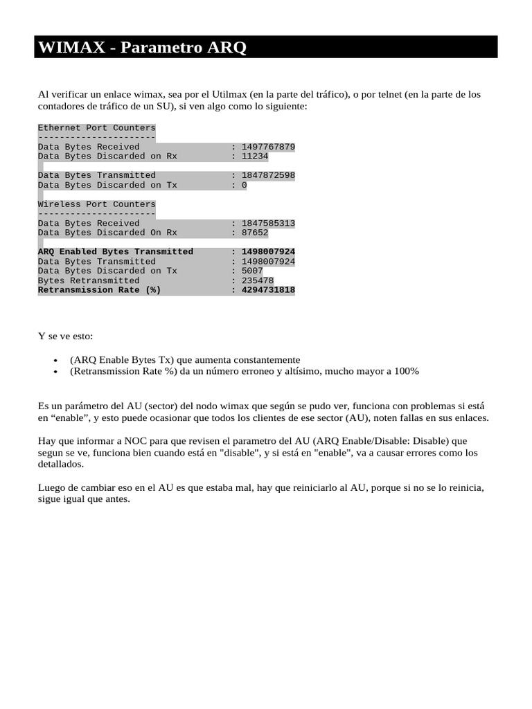 WIMAX - Parametro ARQ | PDF