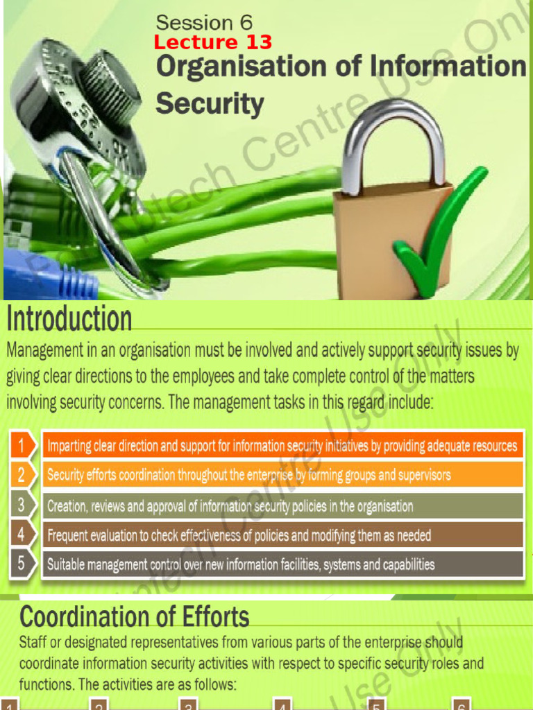 Aptec Lectur13 Organization of Information Secuirty | PDF