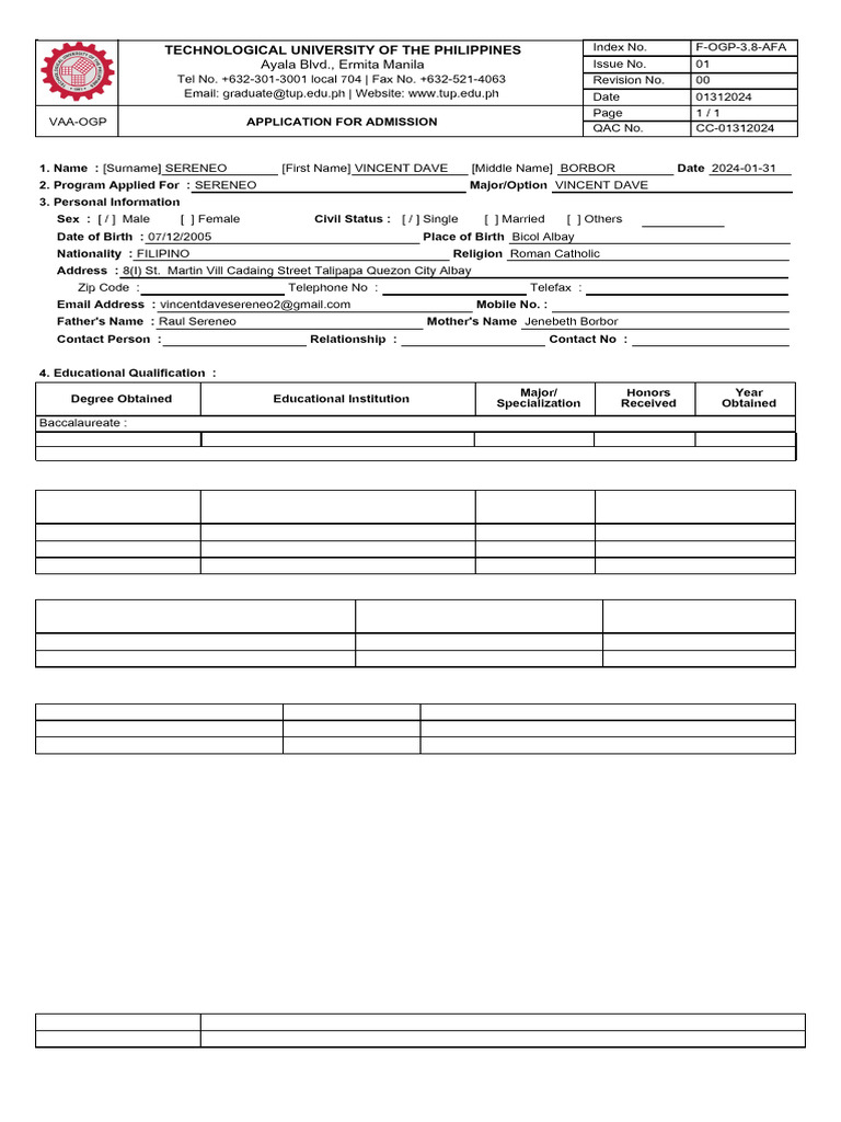 Application Form - New.docd | PDF