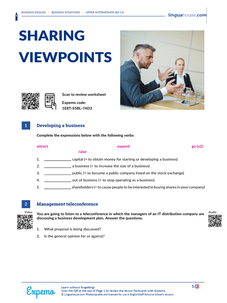 Sharing Viewpoints British English Teacher B2 C1 | PDF