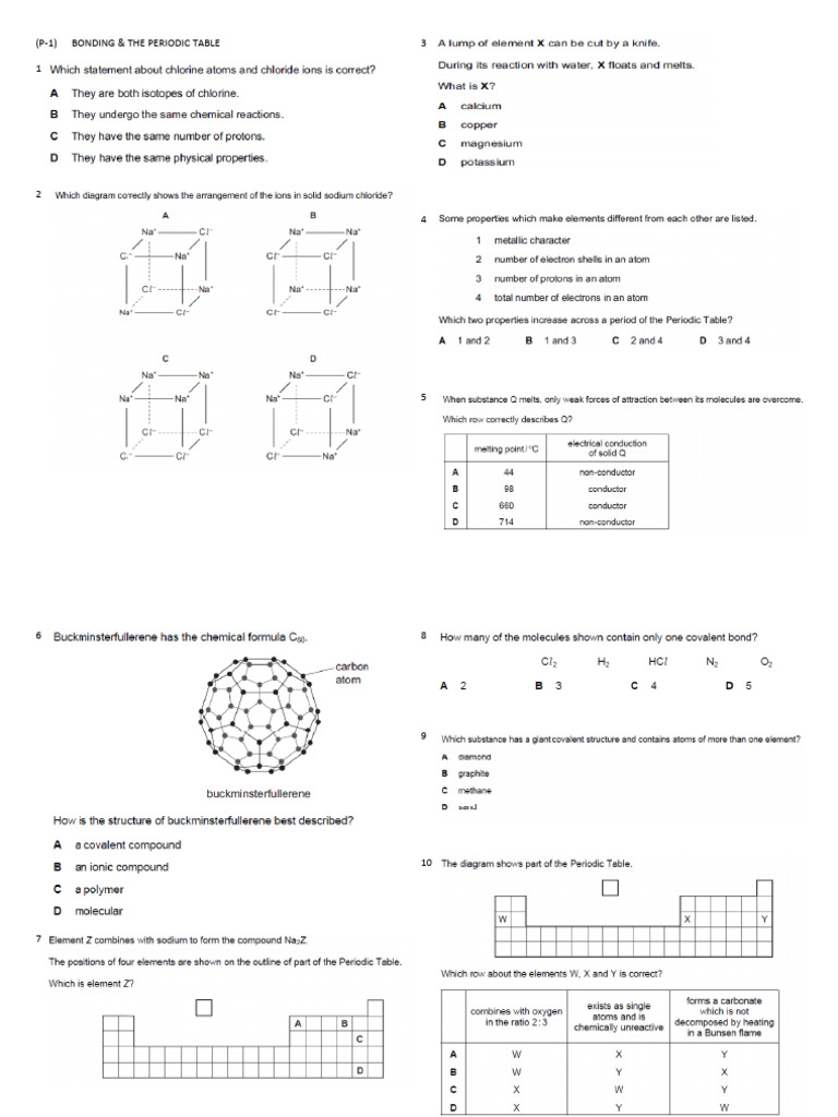 Bonding and Periodic Table | PDF