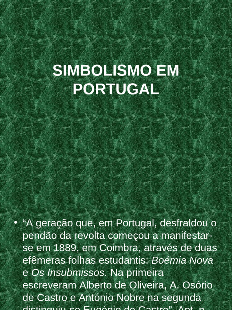 Simbolismo em Portugal | PDF | Clássicos