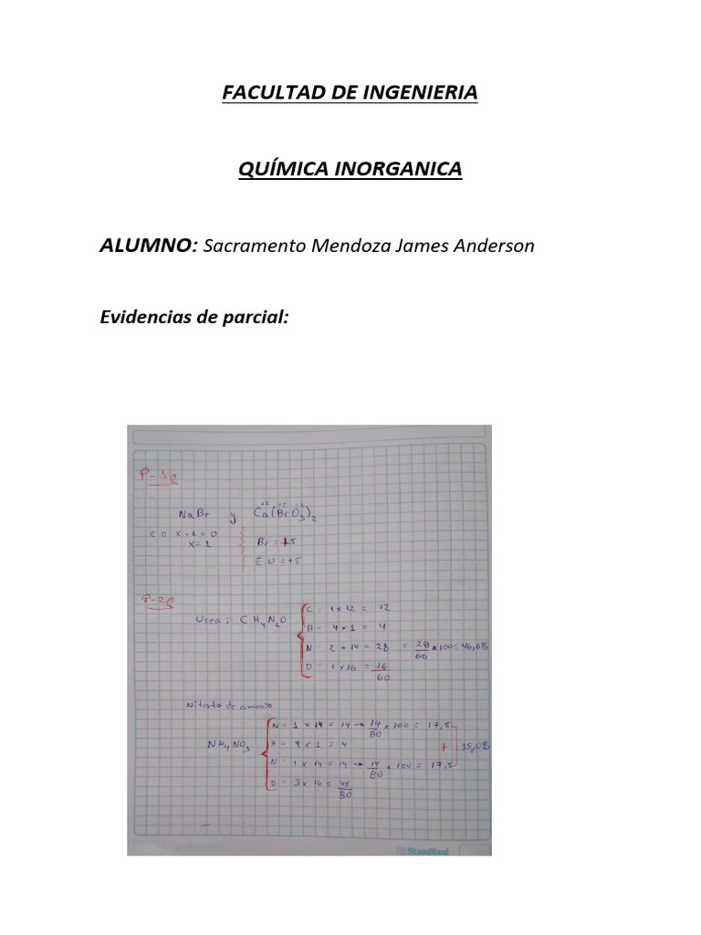 Examen Parcial - Quimica Inorganica | PDF