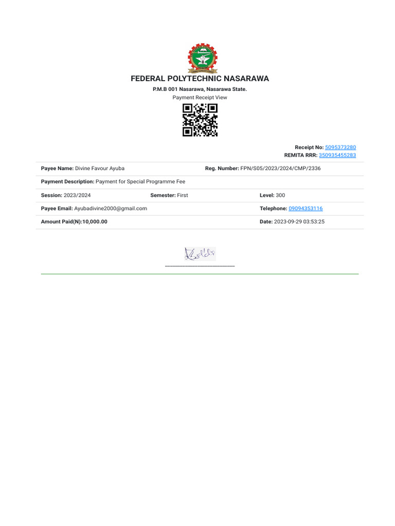 FPN - Payment Receipt View | PDF