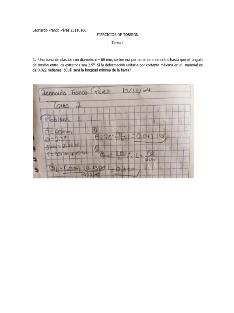Tarea N2 Torsión Pura - LFP | PDF