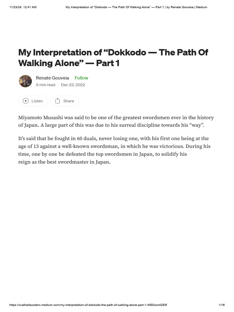 Dokkodo: Principles of Aloneness Explained | PDF | Feeling | Happiness