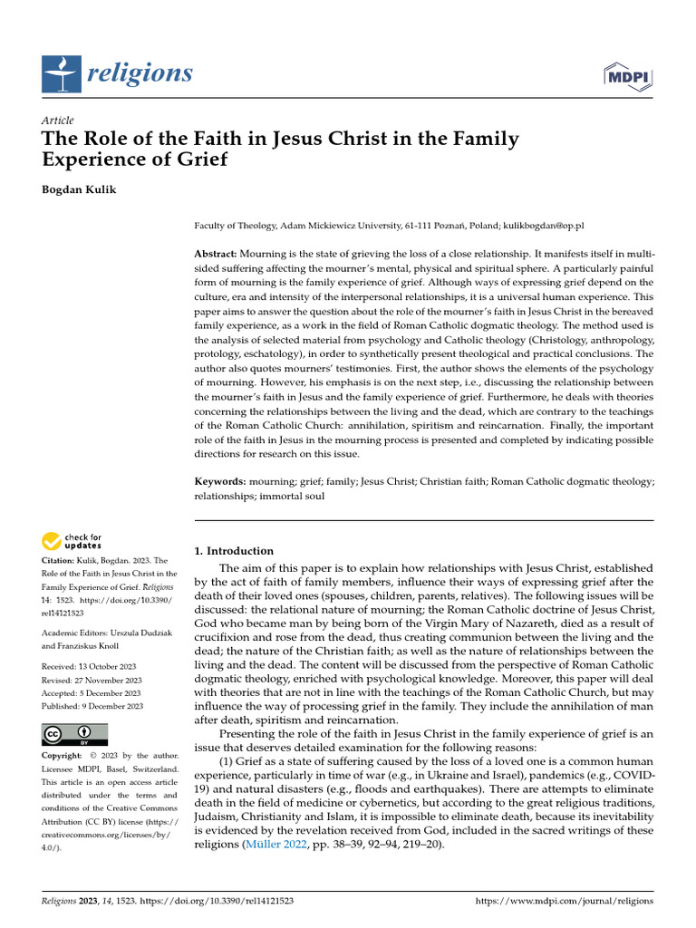 The Role of The Faith in Jesus Christ in The Famil | PDF | Soul | Jesus