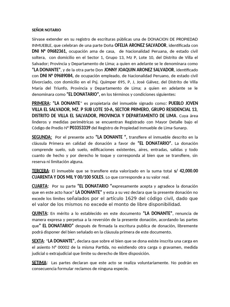 DONACION COREGIDO (1) Lizettttt | PDF | Donación