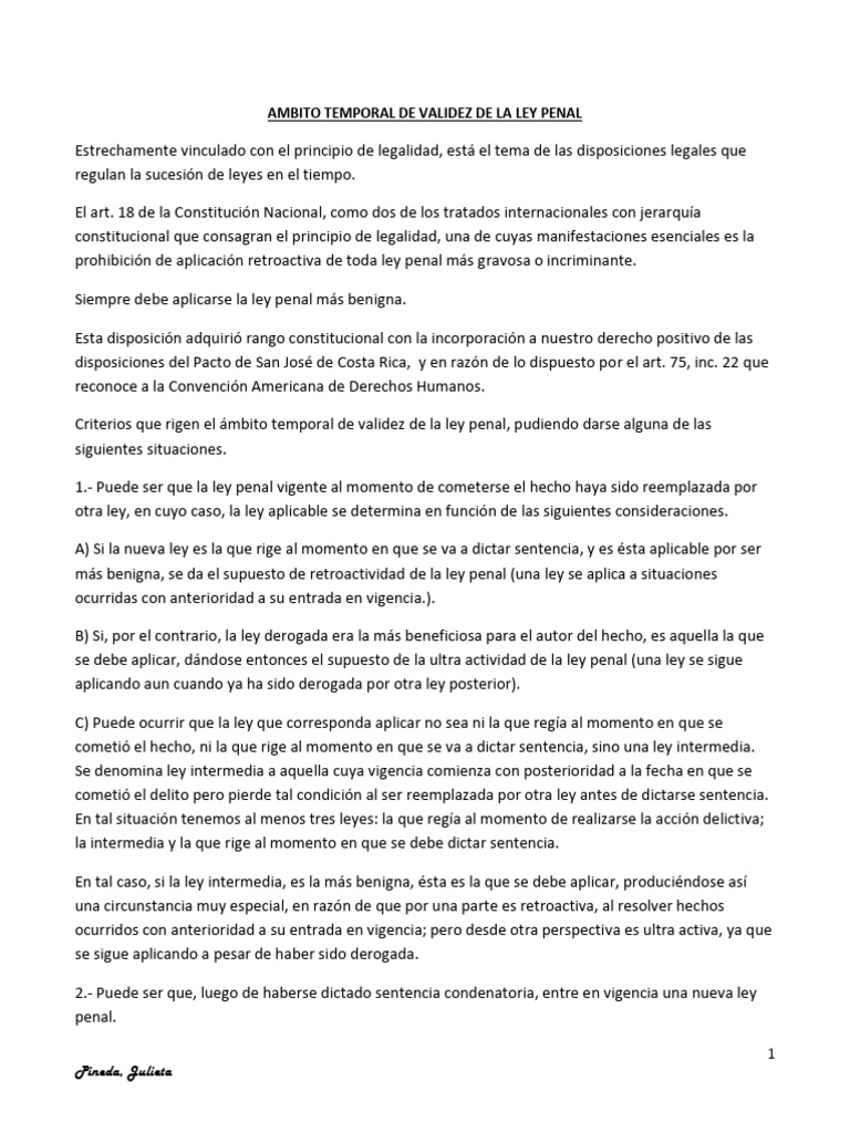 Ámbito Temporal de la Ley Penal | PDF | Castigos | Derecho penal