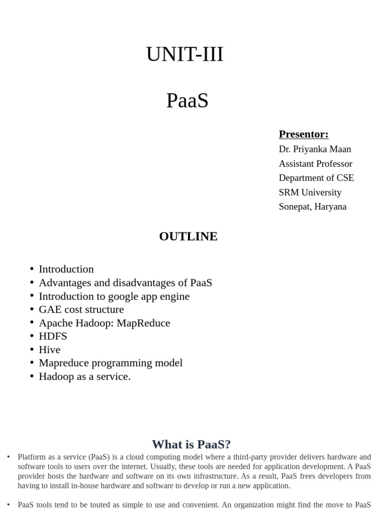 Unit 3 PaaS | PDF | Apache Hadoop | Map Reduce