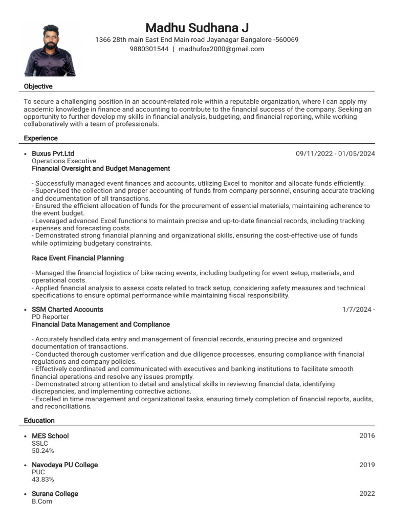 Madhu_CV | PDF | Audit | Business