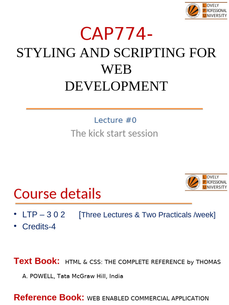 Lect 0 CAP 774 1 | PDF | Java Script | Document Object Model Lect 0 CAP 774 1 | PDF | Java Script | Document Object Model