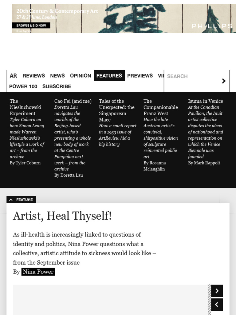 Artist, Heal Thyself! by Nina Power: ArtReview | PDF