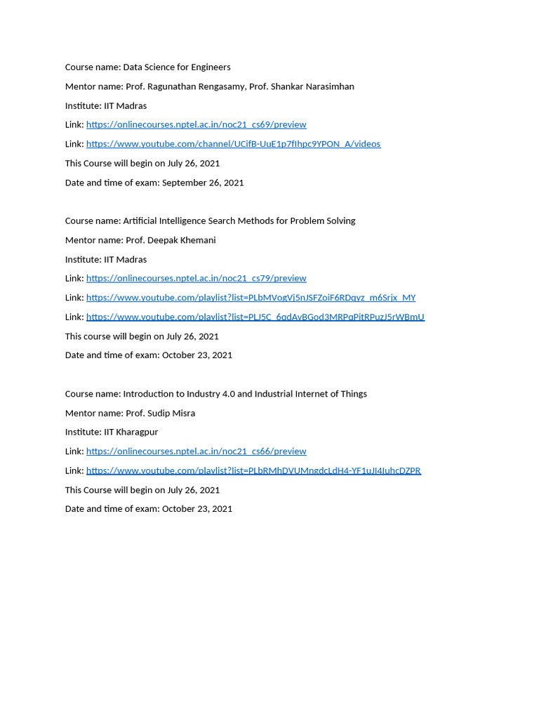 Swayam Courses | PDF