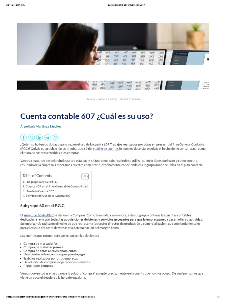 Uso de la Cuenta Contable 607 | PDF | Contabilidad | Outsourcing