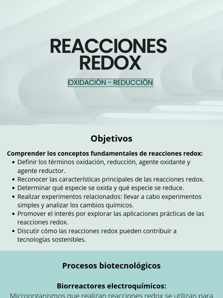 Reacciones Redox | PDF | Redox | Reacciones químicas
