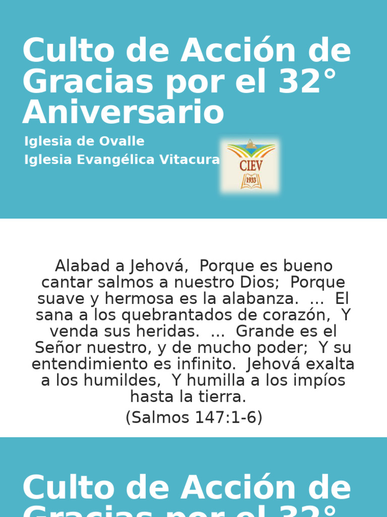 Culto de Acción de Gracias Por El 32 | PDF | Salmos | Cristo (título)