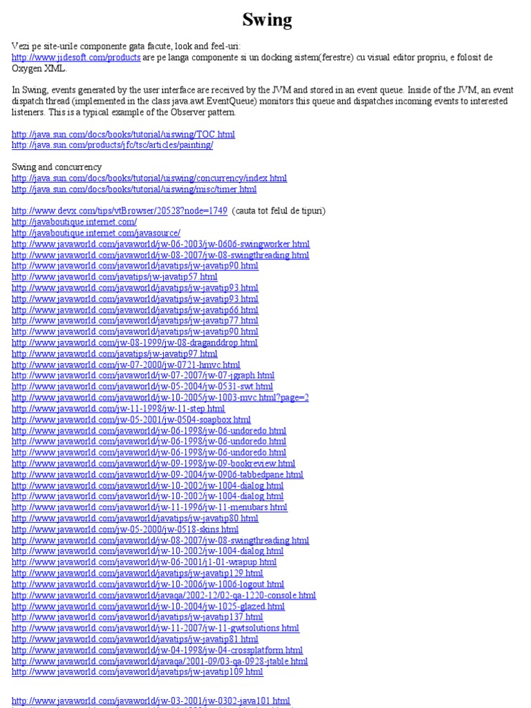 Swing | PDF | Java (Programming Language) | Method (Computer Programming)