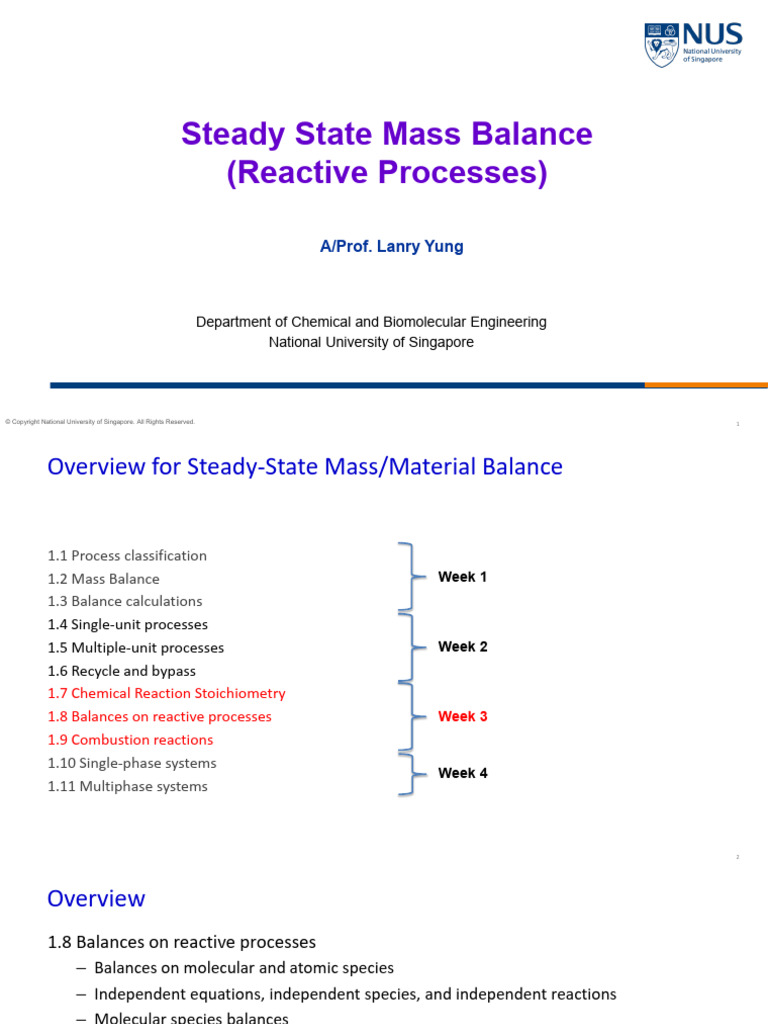 CN2103 3. Mass Balance (Reactive Processes Part 2) | PDF | Combustion ...