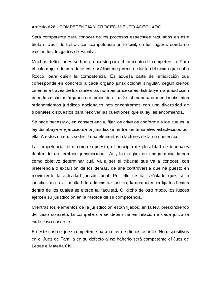 Artículo 628 | PDF | Jurisdicción | Separación de poderes