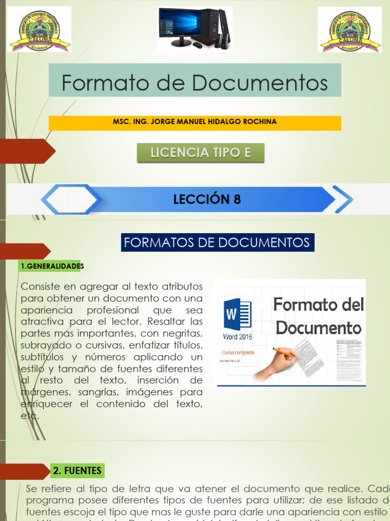 Formatos y Tipos de Documentos | PDF