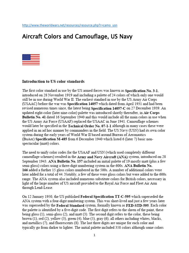 Aircraft Colors and Camouflage USN | PDF | Color | United States Navy