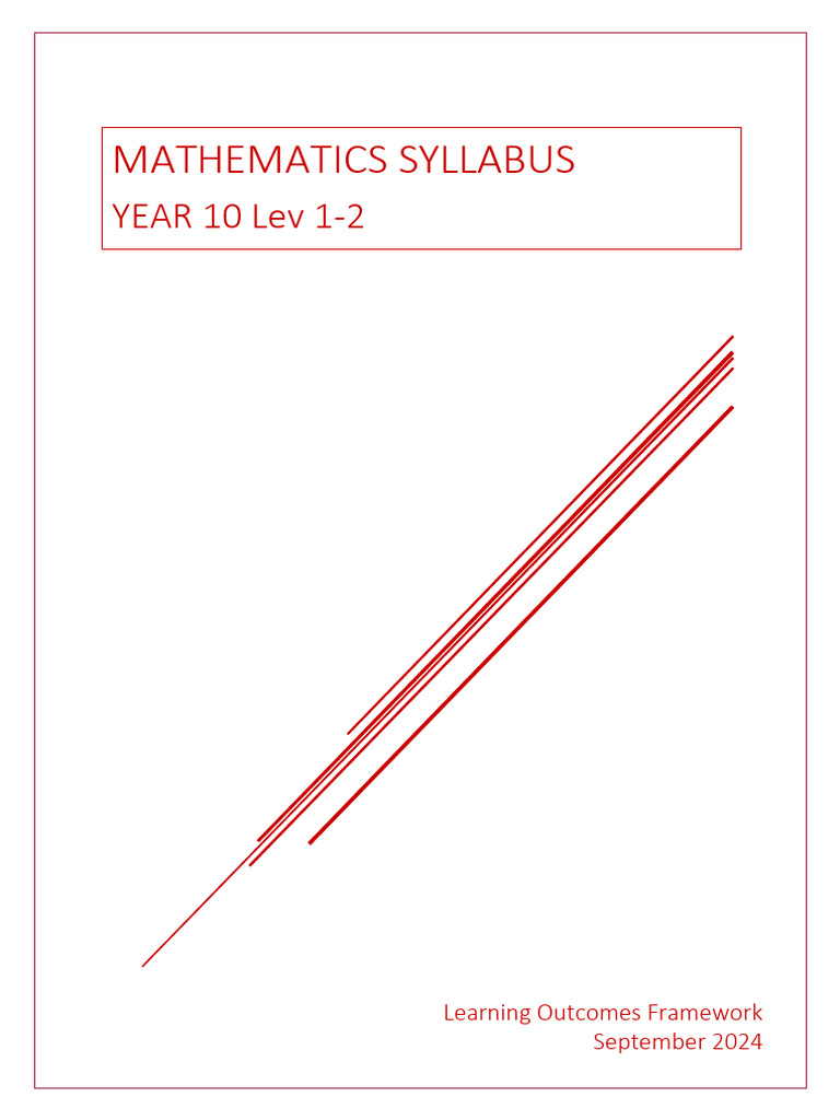 Math Syllabus - Yr 10 LVL 1-2 | PDF | Mathematics | Arithmetic