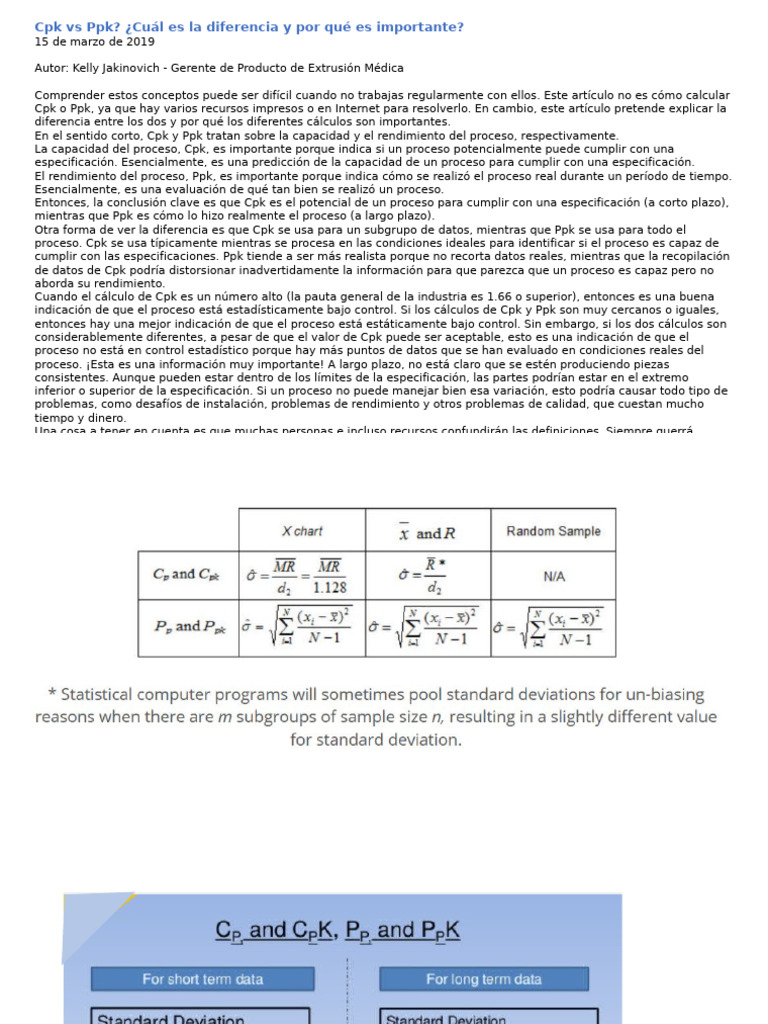 CPK Vs PPK | PDF | Procesos de negocio