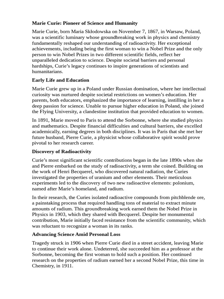marie curie | PDF | Marie Curie