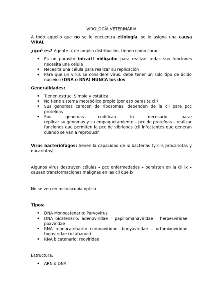 Virología Veterinaria | PDF | Virus | Bacteriófago