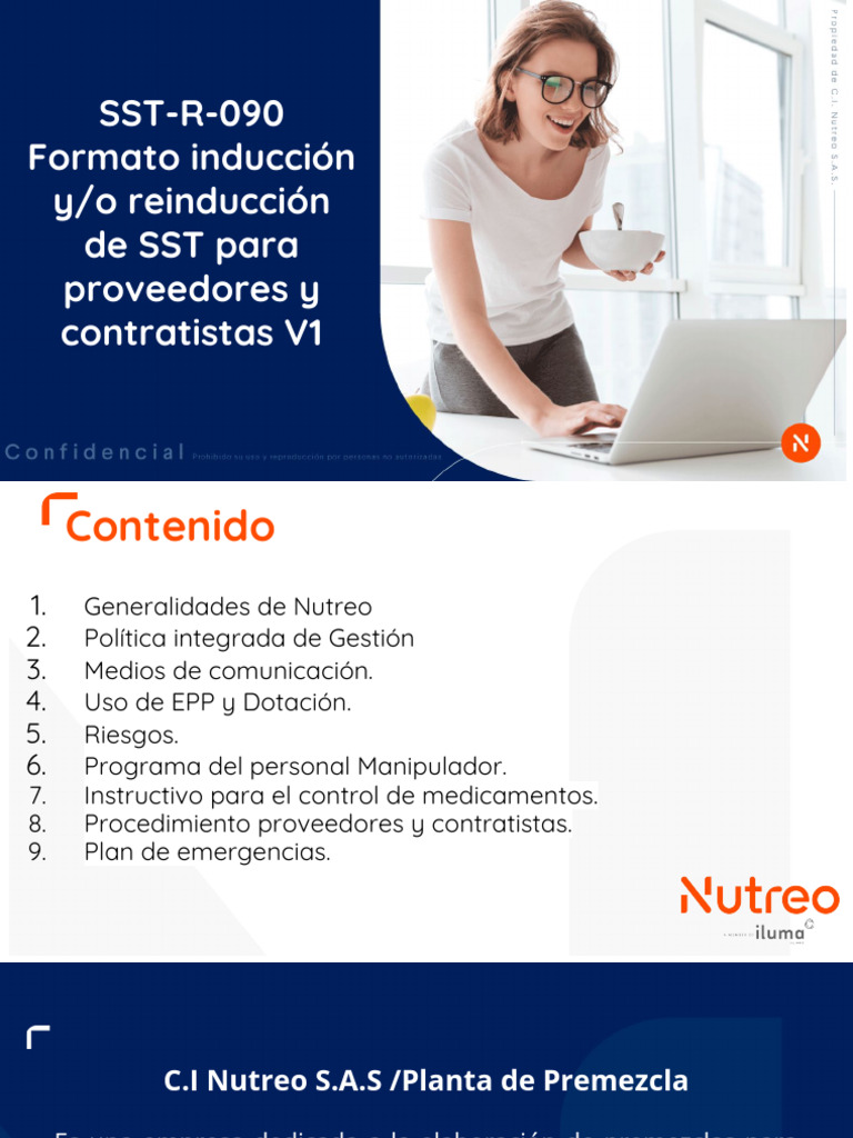 SST R 090FormatoInducciny OreinduccindeSSTparaproveedoresycontratistasV1 - 1 | PDF | Negocios