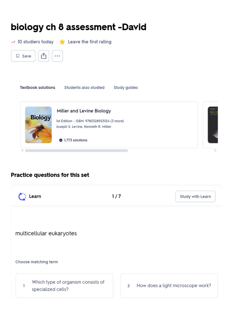 Biology CH 8 Assessment - David Flashcards - Quizlet | PDF | Cell ...