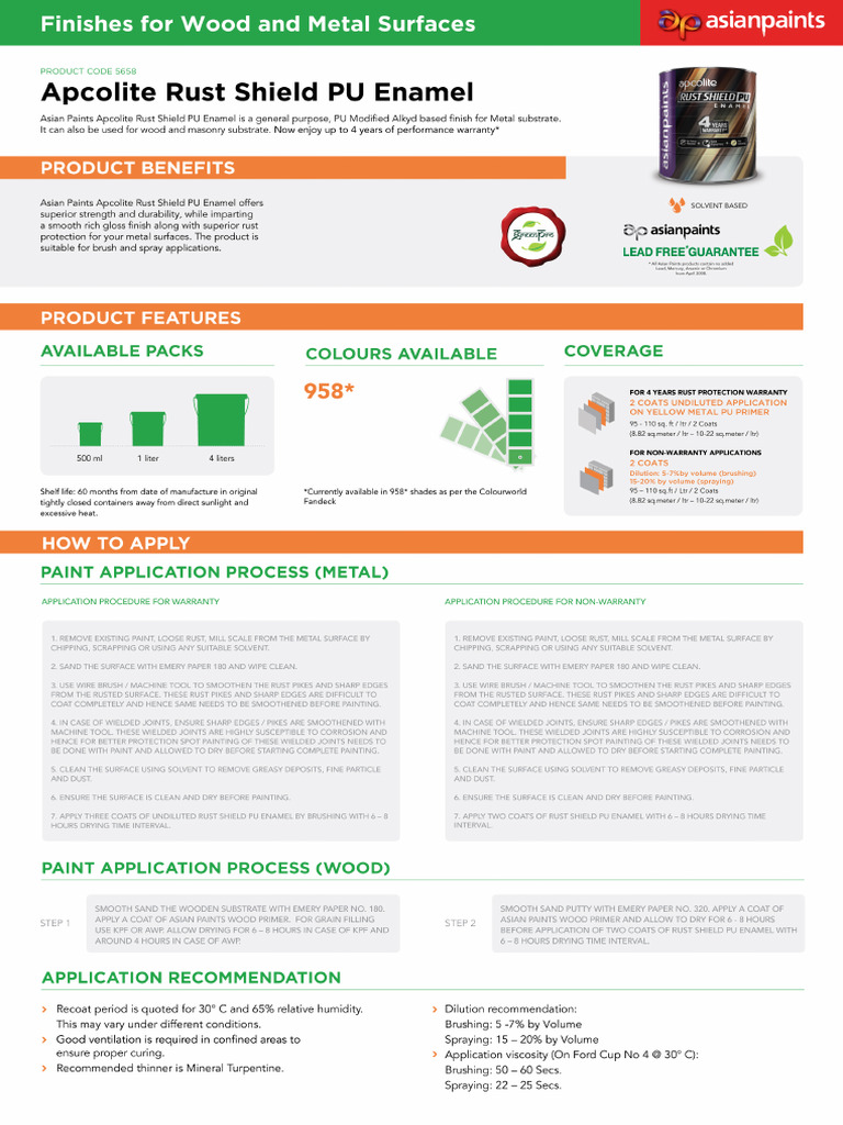 Apcolite Rust Shield Pu Enamel | PDF