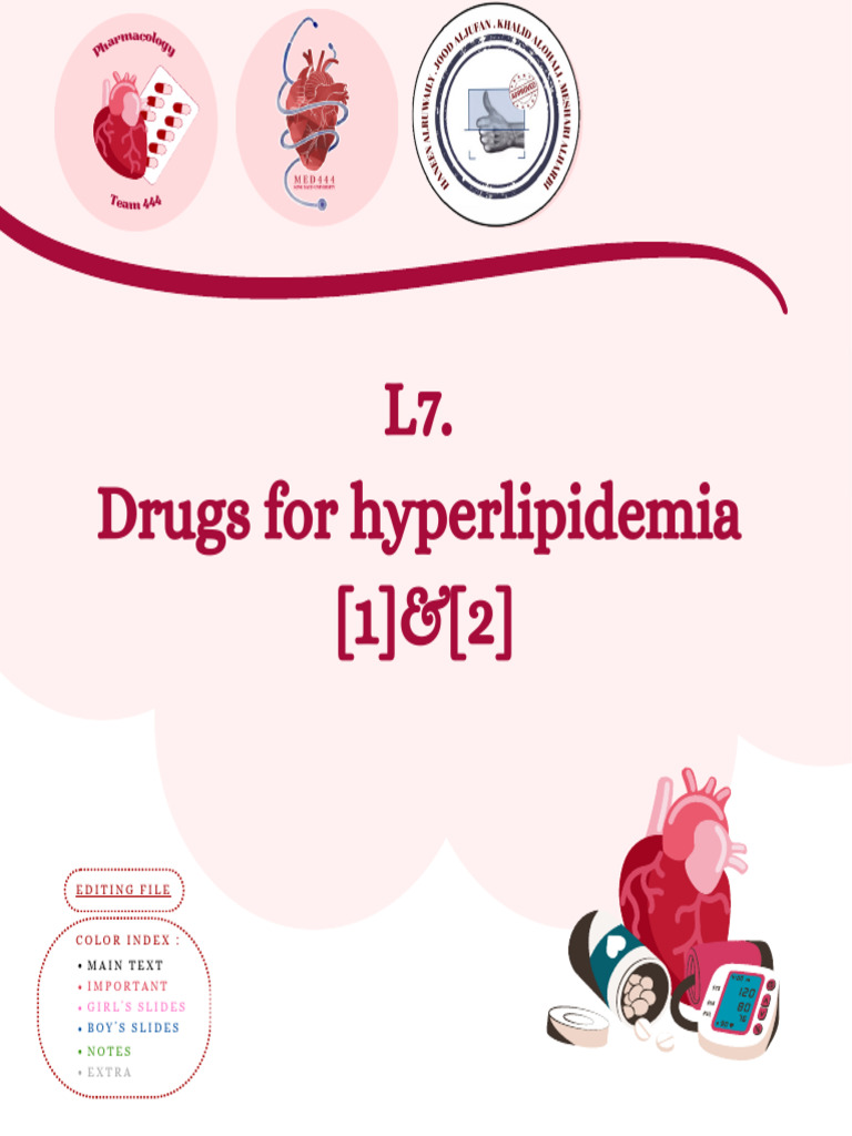 L7-Drugs For Hyperlipidemia (1) & | PDF | Lipoprotein | Cholesterol
