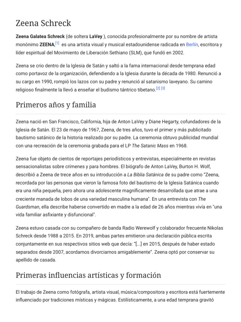 Zeena Schreck - Entre El Templo de Seth La Iglesia de Satan y La Orden ...