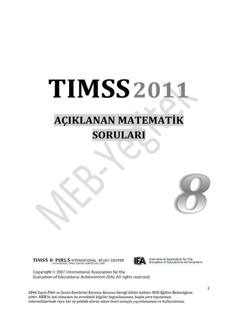 Timss2011 8-Sinif Matematik Sorulari | PDF