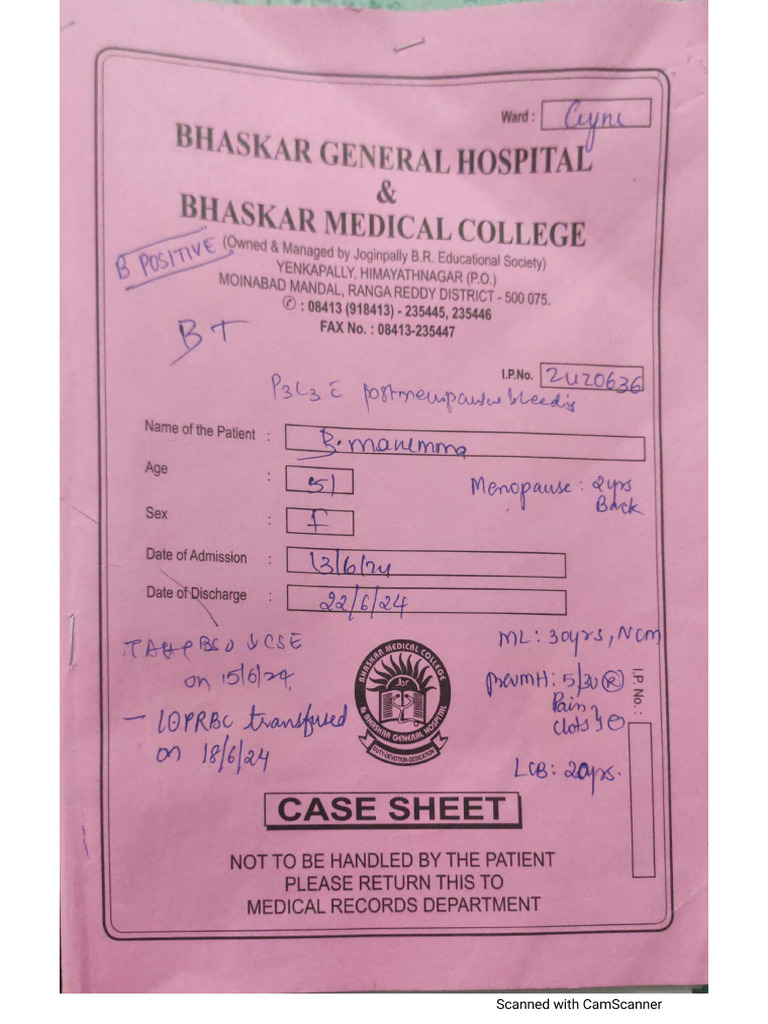 Tah + Bso Under Cse. 1 PRBC Transfused | PDF
