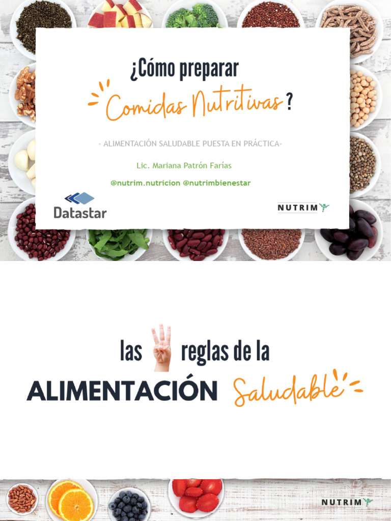 Presentación Comidas Nutritivas - Nutrim | PDF | Nutrición | Dieta y nutrición
