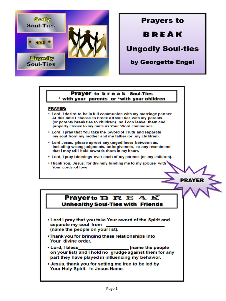 Breaking Ungodly Soul Ties Prayers | PDF | Forgiveness | Prayer