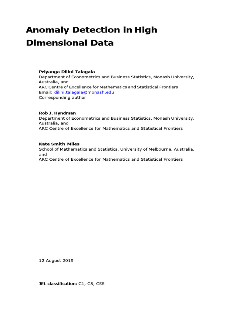 Stray Algorithm for Anomaly Detection | PDF | Cluster Analysis | Outlier